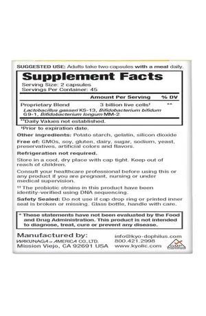 KYOLIC Kyo-dophilus Daily Probiotic, Immune Health & Digestive Support