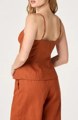 Astr The Label Koda Linen Blend Camisole