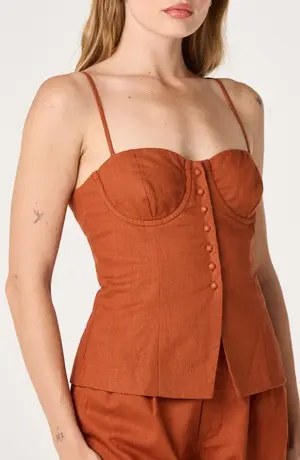 Astr The Label Koda Linen Blend Camisole