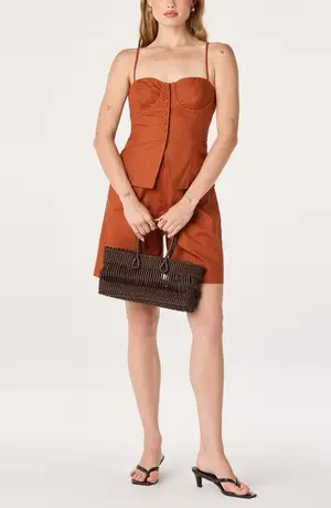 Astr The Label Koda Linen Blend Camisole