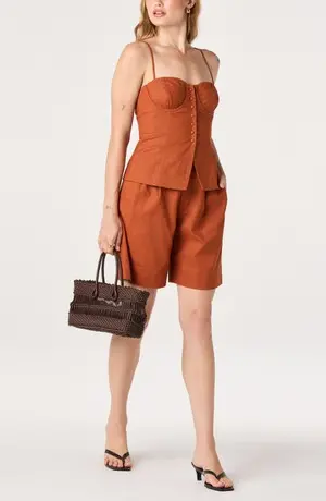 Astr The Label Koda Linen Blend Camisole
