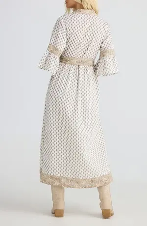 TALISMAN THE LABEL Aurelia Print Tie Waist Maxi Dress