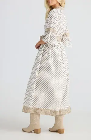 TALISMAN THE LABEL Aurelia Print Tie Waist Maxi Dress