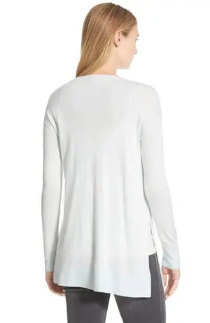 Halogen Side Slit V-neck Tunic Sweater