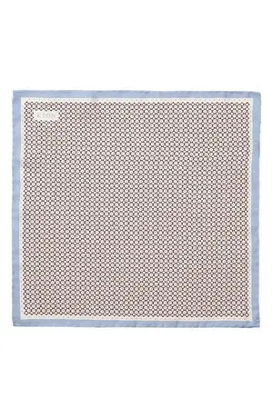 Eton Geometric Print Silk Twill Pocket Square