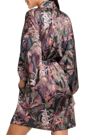 MIDNIGHT BAKERY Print Satin Robe