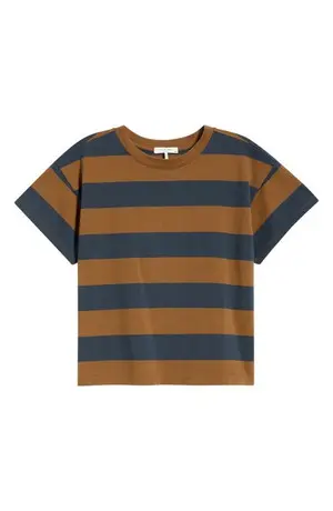 Rag & Bone Kelly Stripe Boxy T-shirt - Cocoa Multi