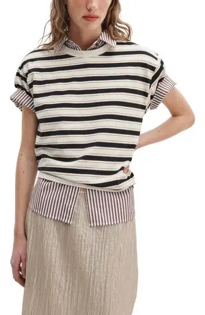 Rag & Bone Kelly Stripe Boxy T-shirt