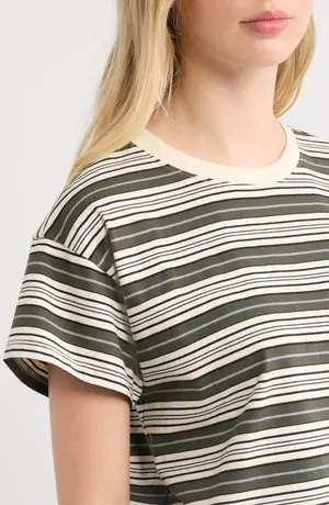 Rag & Bone Kelly Stripe Boxy T-shirt - Green Multi
