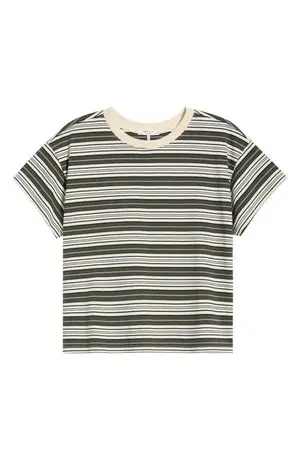 Rag & Bone Kelly Stripe Boxy T-shirt - Green Multi