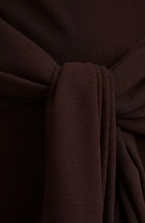 EVER NEW Piper Draped One-shoulder Midi Dress