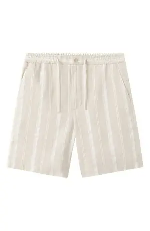 Mango Stripe Linen Blend Bermuda Shorts