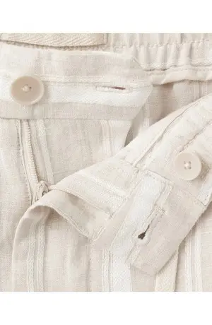 Mango Stripe Linen Blend Bermuda Shorts