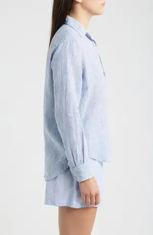 Frank & Eileen Relaxed Linen Striped Button-up Shirt