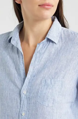 Frank & Eileen Relaxed Linen Striped Button-up Shirt