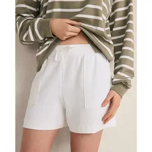 HAVEN WELL WITHIN Organic Cotton Interlock Shorts - White