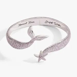 ALEX AND ANI Mermaid Kisses" Sterling Cuff Bracelet - Silver