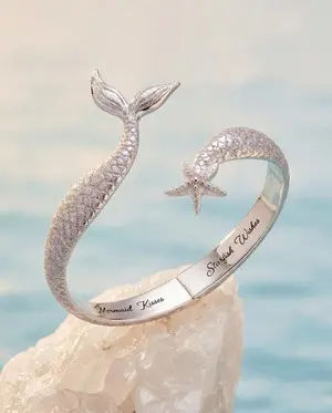 ALEX AND ANI Mermaid Kisses" Sterling Cuff Bracelet