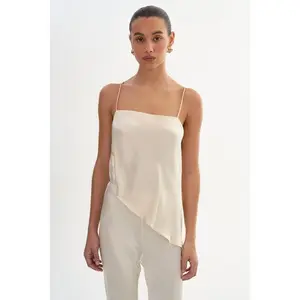 LAMARQUE Solange Asymmetric Satin Cami - Cream
