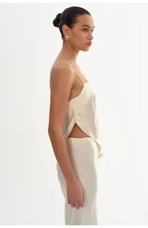 LAMARQUE Solange Asymmetric Satin Cami - Cream