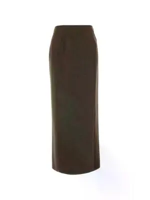 JIL SANDER High-waisted Pencil Skirt With Rear Slit - Brown