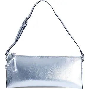 Topshop Simone Metallic Shoulder Bag - Silver