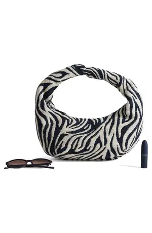 Topshop Zebra Print Canvas Shoulder Bag