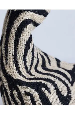 Topshop Zebra Print Canvas Shoulder Bag