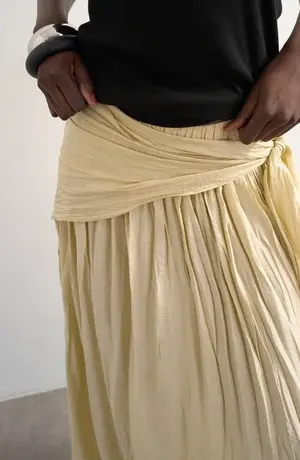 Topshop Sash Tie Crinkle Maxi Skirt