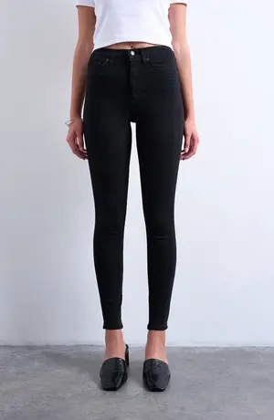Topshop Jamie High Waist Skinny Jeans - Black