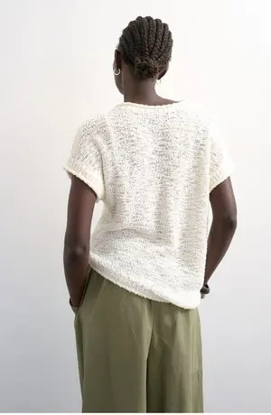 Topshop Open Stitch Knit Asymmetric Top