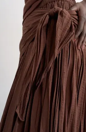 Topshop Sash Tie Crinkle Maxi Skirt