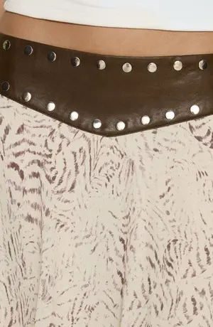 Princess Polly Dark Mirage Stud Asymmetric Skirt