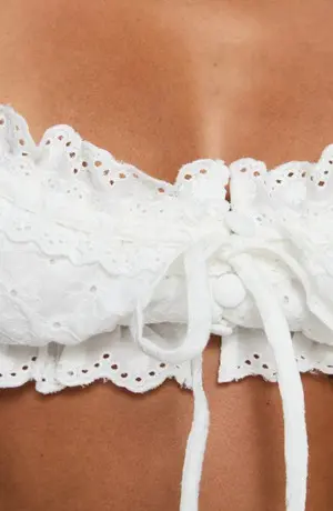 Princess Polly Midnight Sugar Eyelet Frilled Bralette Top