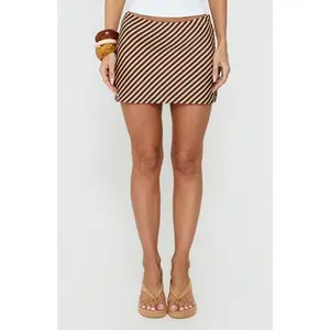 Princess Polly Eliena Stripe Miniskirt - Beige Multi