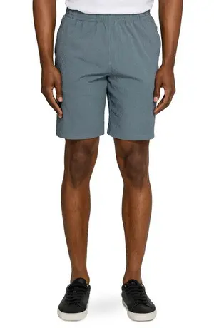 W.R.K Slim Fit Seersucker Drawstring Shorts - Blue