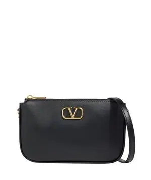 Valentino Garavani Vlogo Signature Leather Clutch