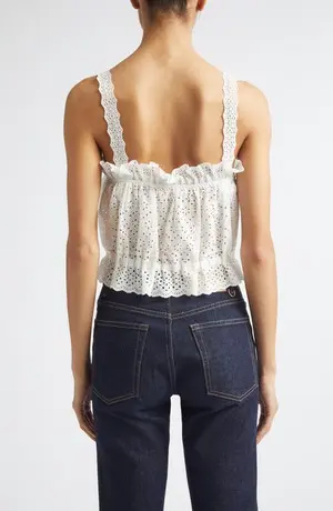 Ulla Johnson Isola Cotton Eyelet Top