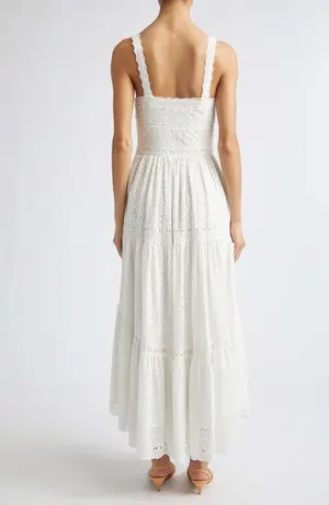 Ulla Johnson Constance Eyelet Sleeveless Cotton Maxi Dress