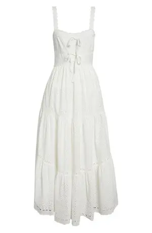 Ulla Johnson Constance Eyelet Sleeveless Cotton Maxi Dress