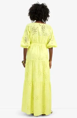 Trina Turk Arco Iris Cotton Eyelet Maxi Dress