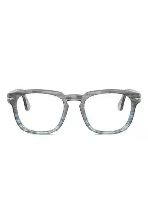 Persol Striped Square Frame Glasses - Grey