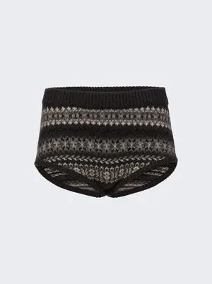 Magda Butrym Knitted Fair Isle Shorts - Grey