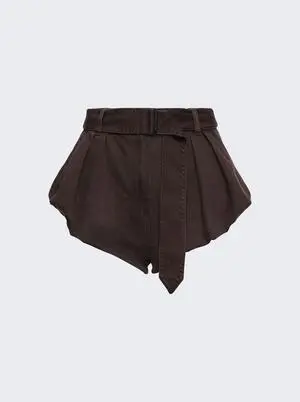 Magda Butrym Flare Denim Shorts - Brown