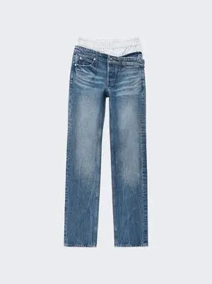 Alexander Wang Slim Fit Layered Boxer Jeans - Blue
