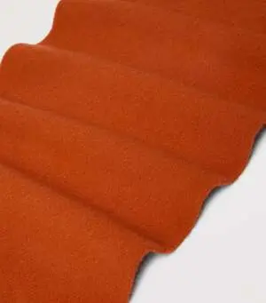 Max Mara Wool Fringed Logo Scarf - Orange