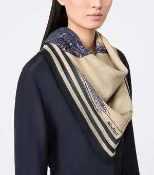 Max Mara Silk Printed Scarf