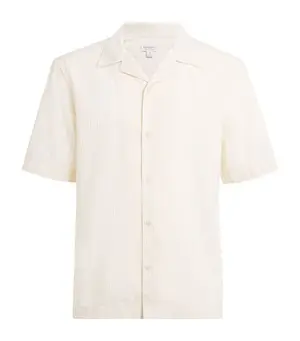 Sunspel Cotton Textured Stripe Shirt - Ivory