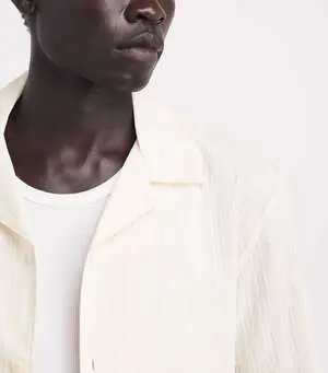Sunspel Cotton Textured Stripe Shirt