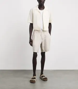 Sunspel Cotton Textured Stripe Shirt - Ivory